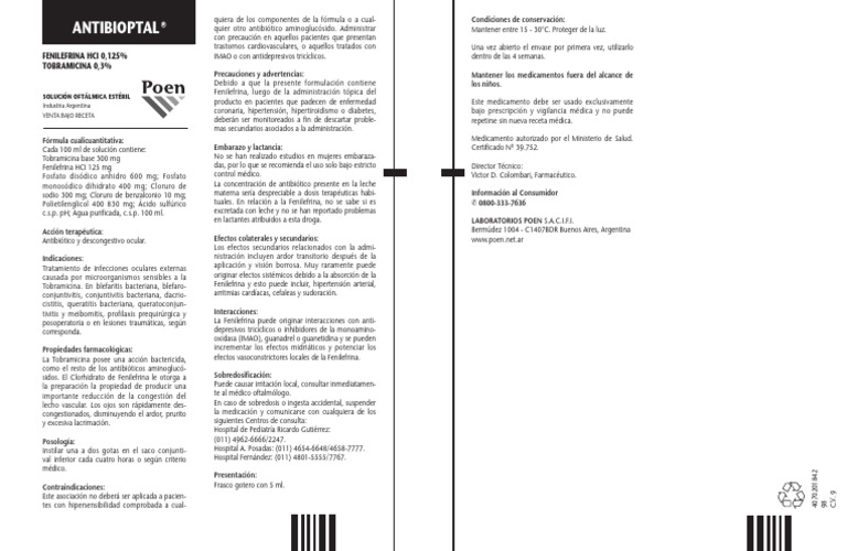 Prosp. Antibioptal 1 | PDF | Medicamentos con receta | Antibióticos