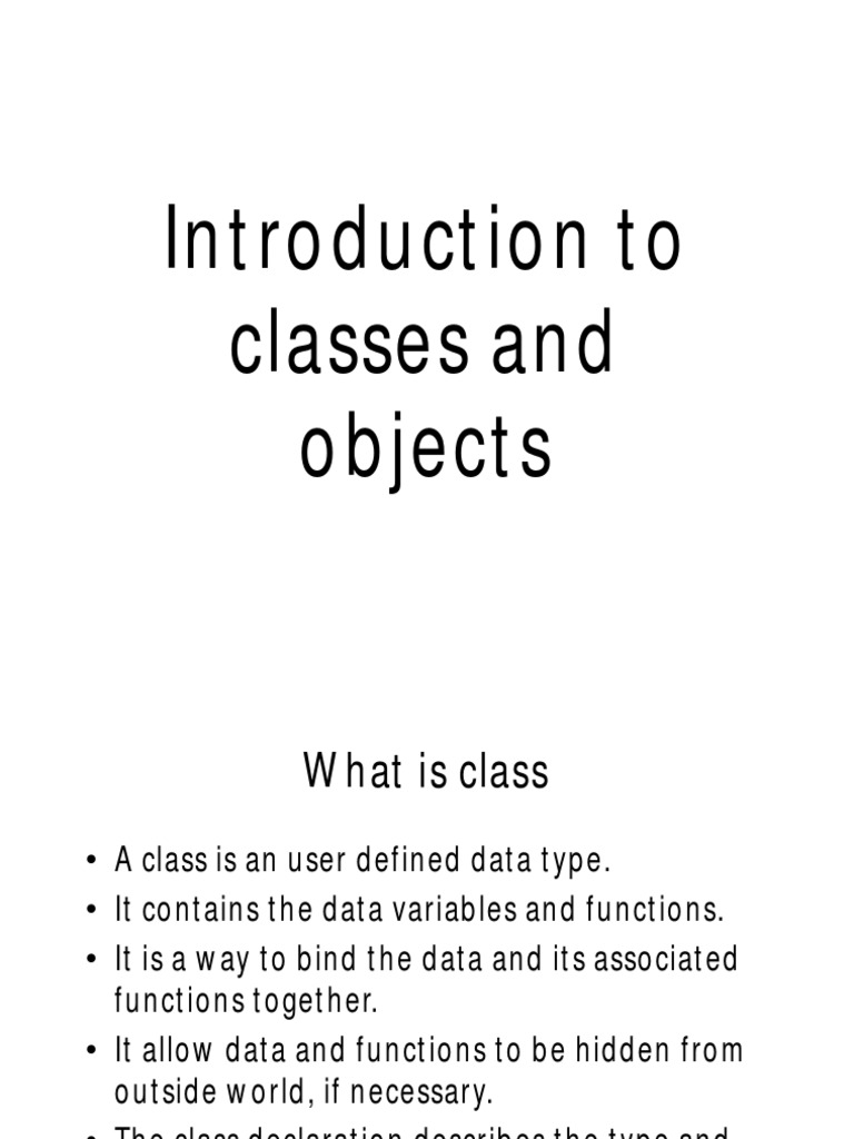 Classes And Objects Pdf Parameter Computer Programming Subroutine 