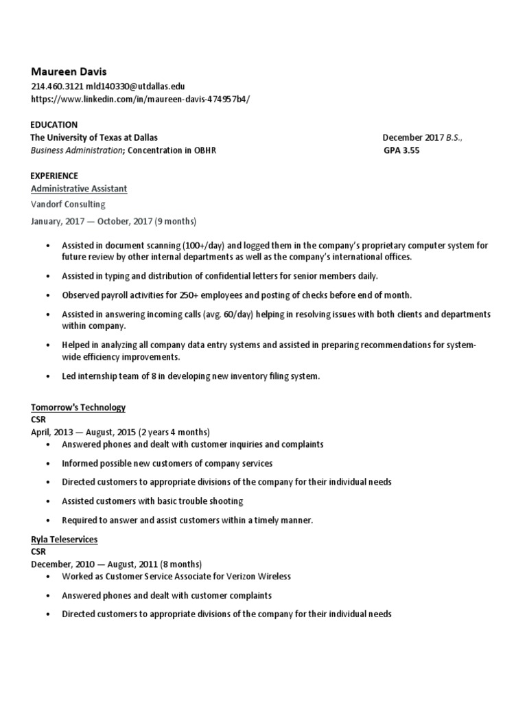 Jsom Format Maureen Resume | PDF