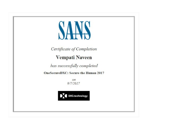 SANs Advanced Cybersecurity Learning Certificate | PDF | Security ...