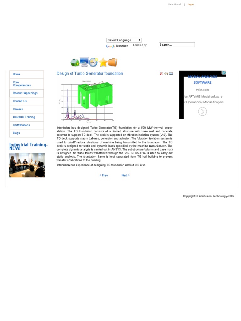 Design of Turbo Generator Foundation PDF | PDF | Power (Physics) | Machines