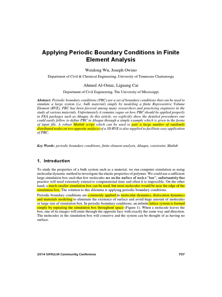 Periodic Boundary Condition | PDF | Finite Element Method | Composite Material