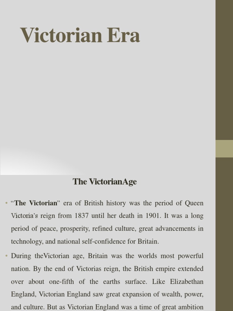 Overview of the Victorian Era | PDF | Victorian Literature | Victorian Era