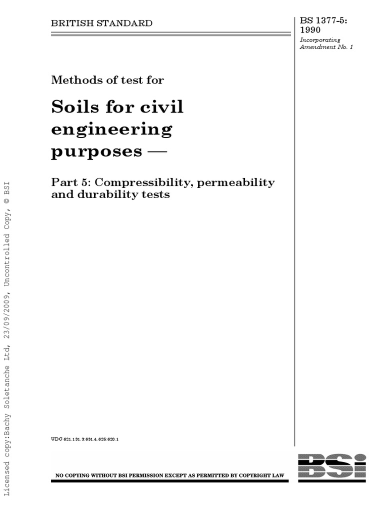 BS 1377 p5 | PDF | Soil | Erosion