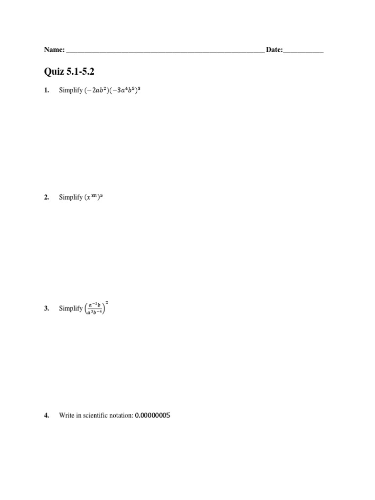 Quiz 5.1: Polynomial Functions | PDF