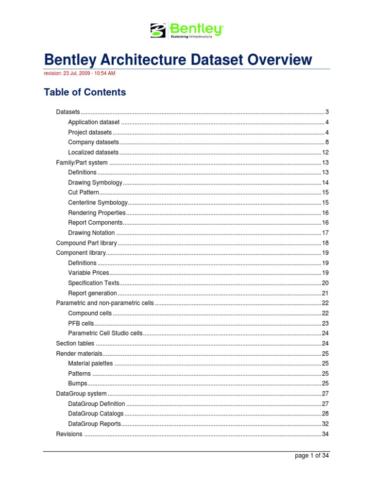 Bentley Architecture Dataset Overview v2 | PDF | Rendering (Computer ...