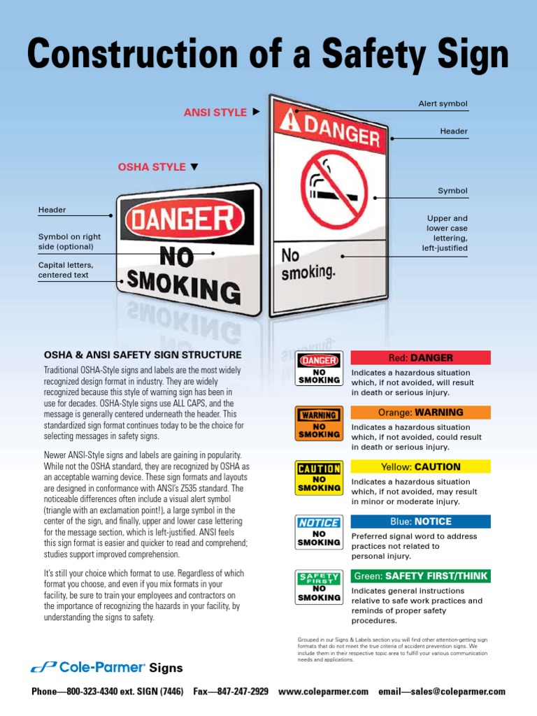 Construction of A Safety Sign: ANSI Style | PDF | Letter Case ...