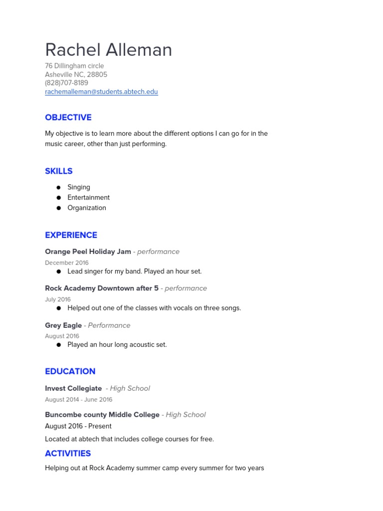 Rachel Alleman: Objective | PDF | Entertainment (General)