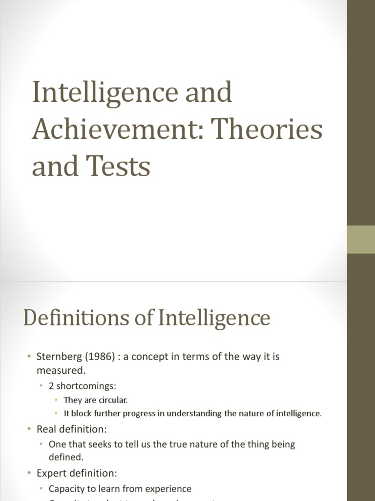 Chapter 5 Intelligence and Achievement | PDF | Wechsler Adult ...