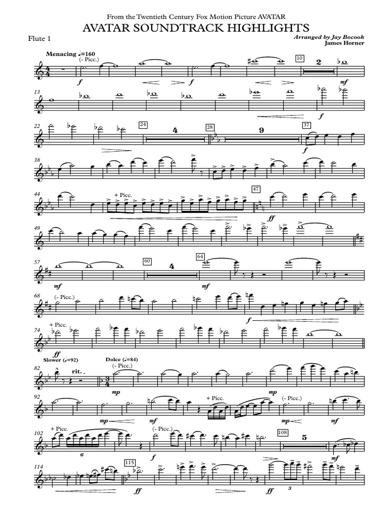 Avatar Soundtrack Highlights: Flute 1 | PDF | Unrest