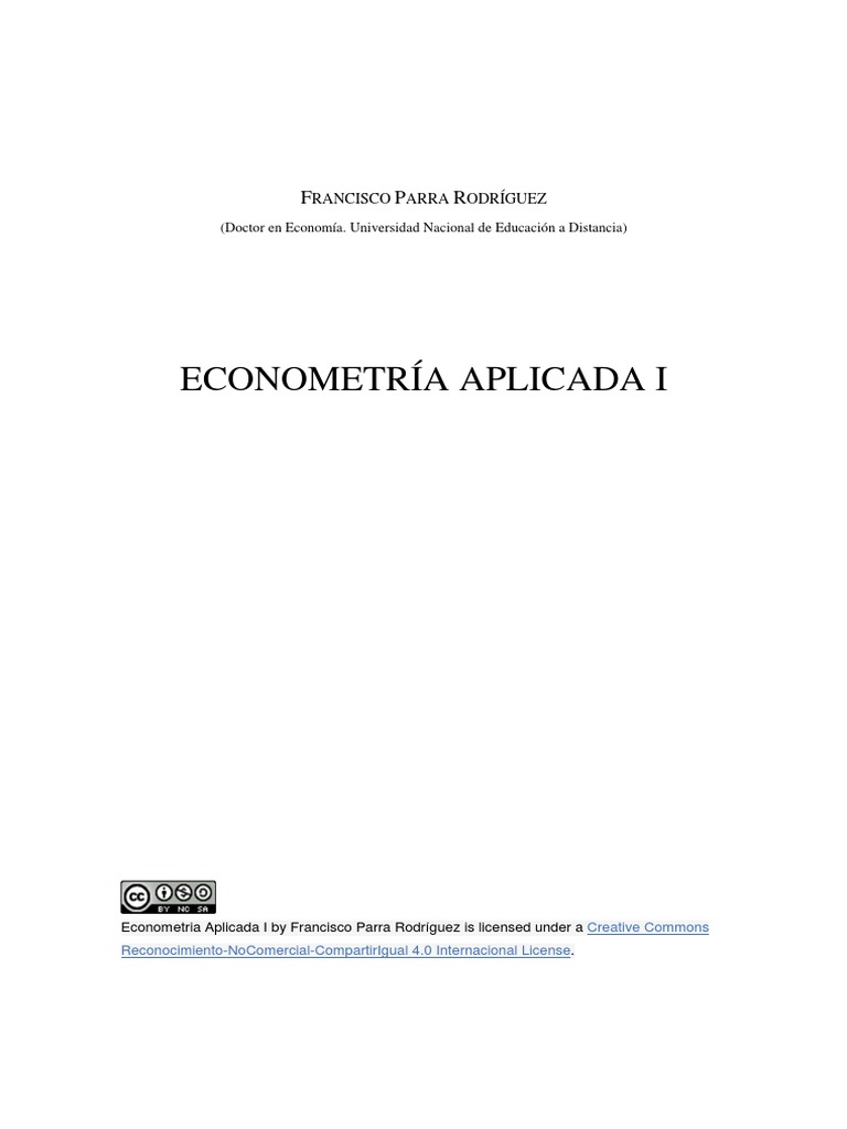 Parra Econometria Aplicada I | PDF | Econometría | Macroeconómica