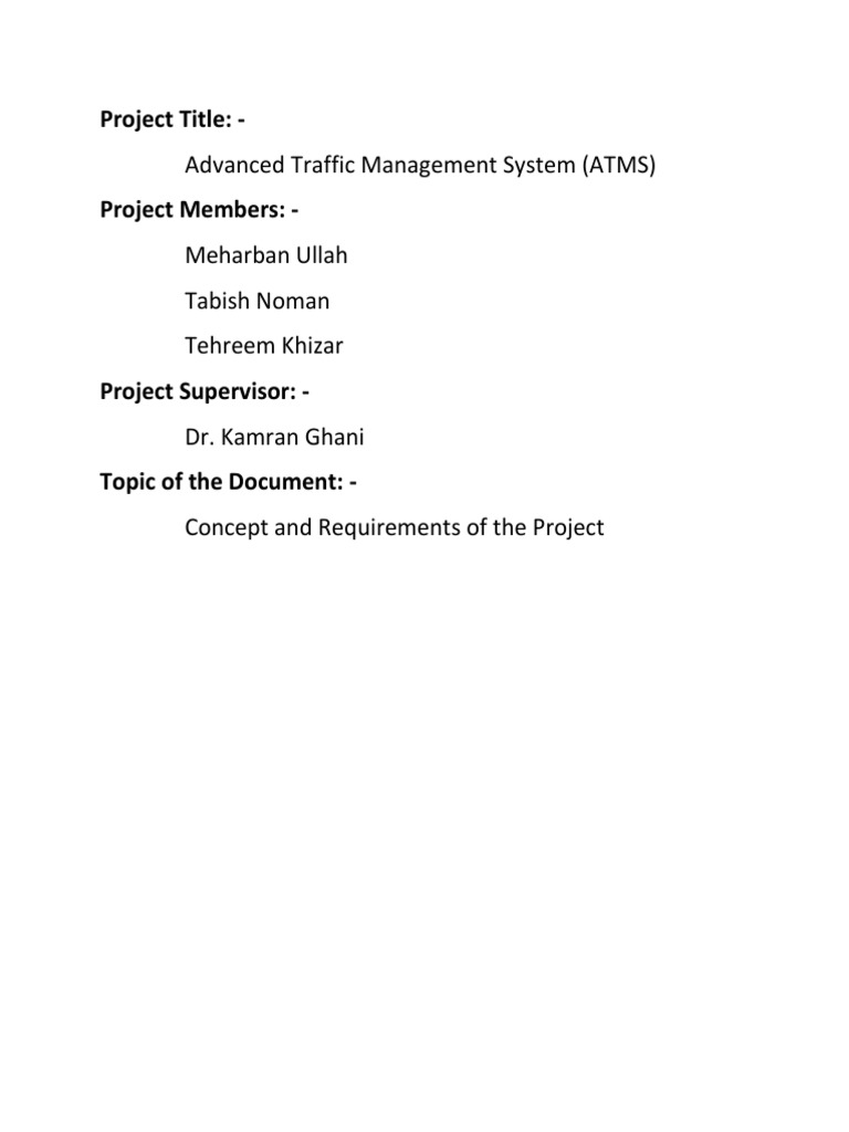 Advanced Traffic Management System ATMS | PDF | Scrum (Software ...