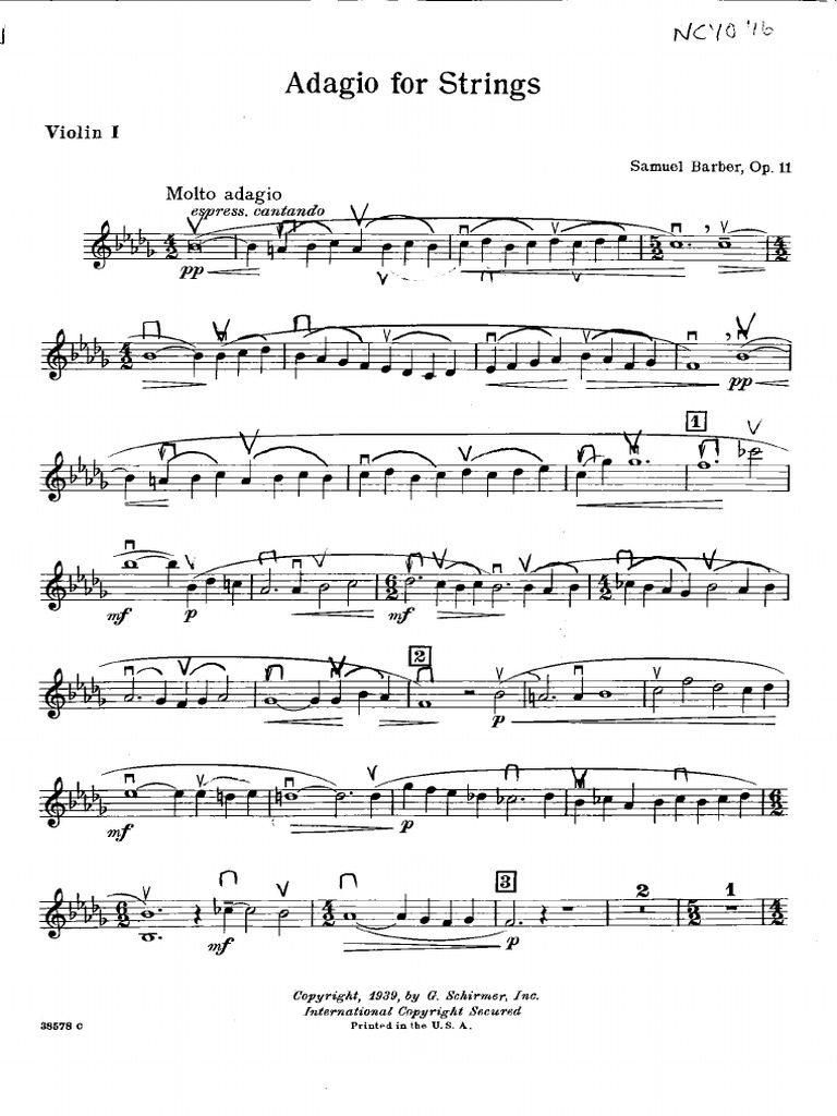 Barber Adagio String Parts | PDF