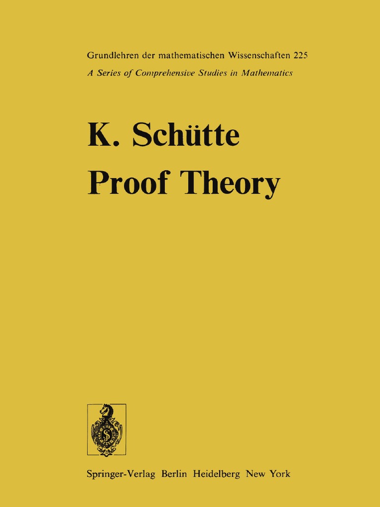 Proof Theory | PDF | First Order Logic | Mathematical Logic