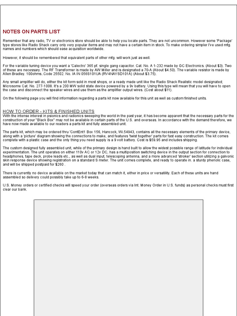 Radionics The Black Box and Other Psychic Generators | PDF ...