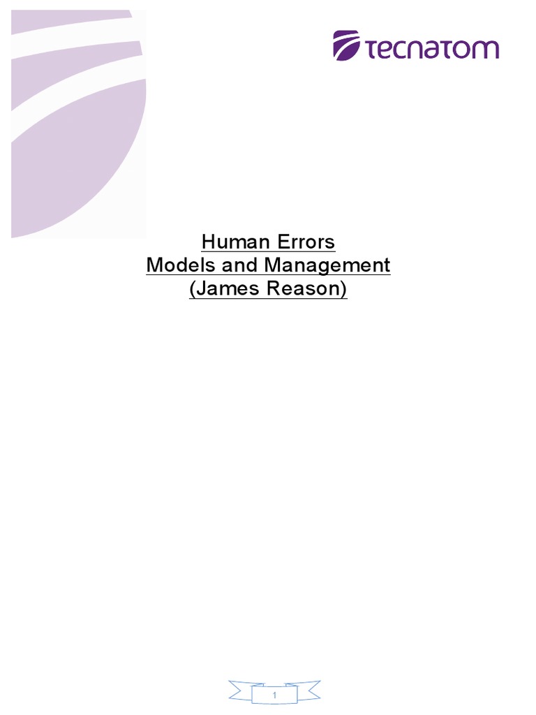 Human Errors Models and Management (James Reason) | PDF | Wellness ...