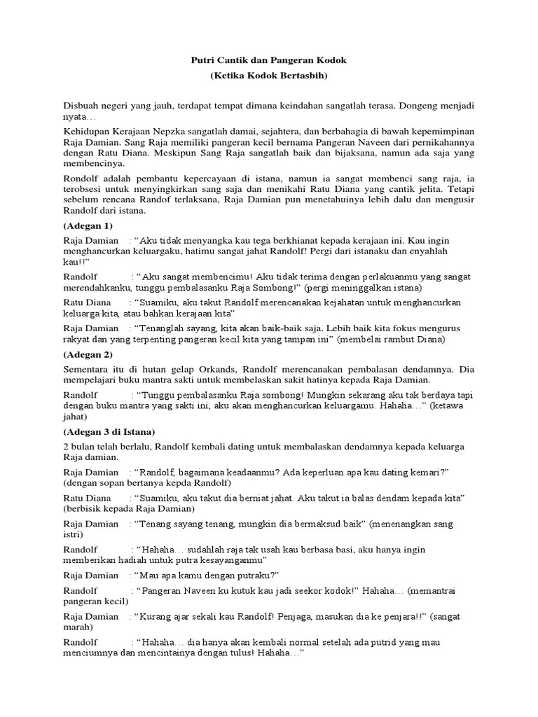 Putri Cantik Dan Pangeran Kodok | PDF