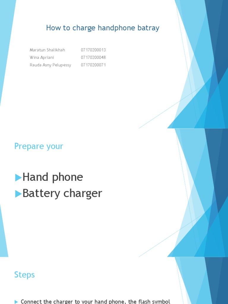 How To Charge Handphone Batray: Maratun Shalikhah 07170200013 Wina ...
