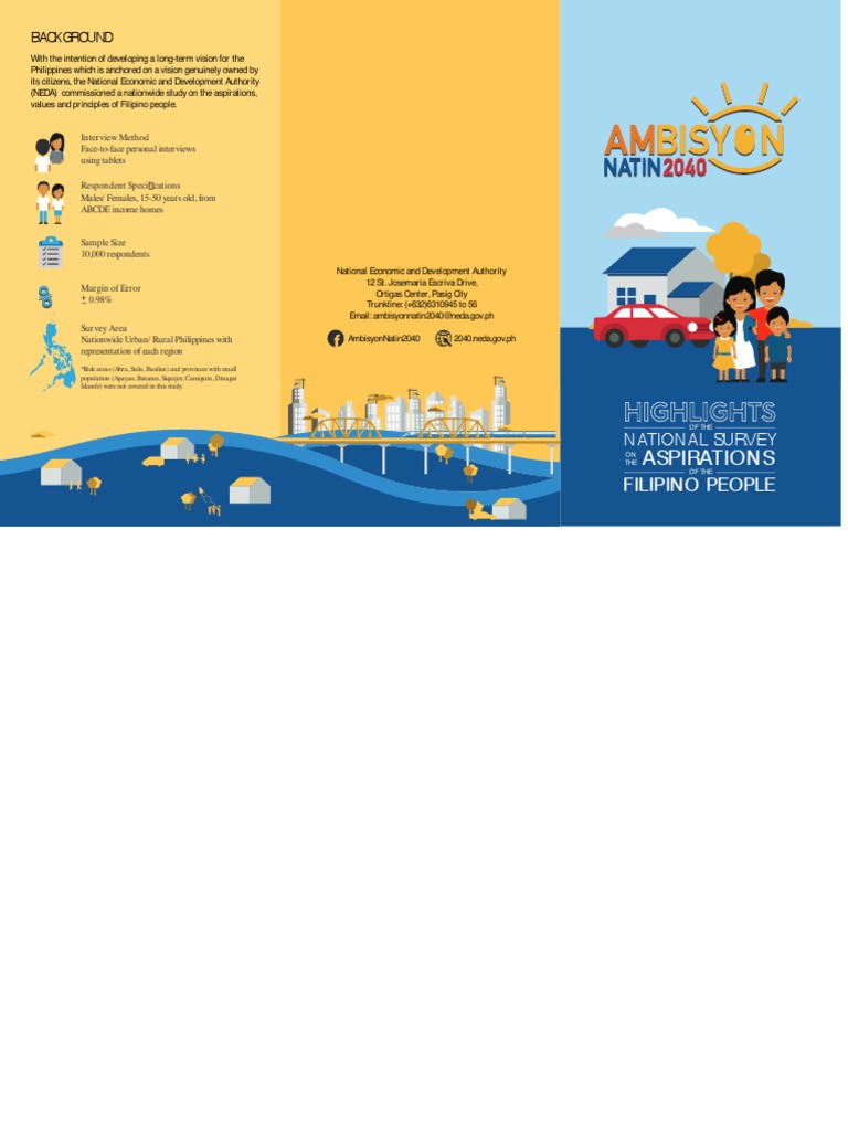 AmBisyon 2040: Highlights of The National Survey On The Aspirations of ...