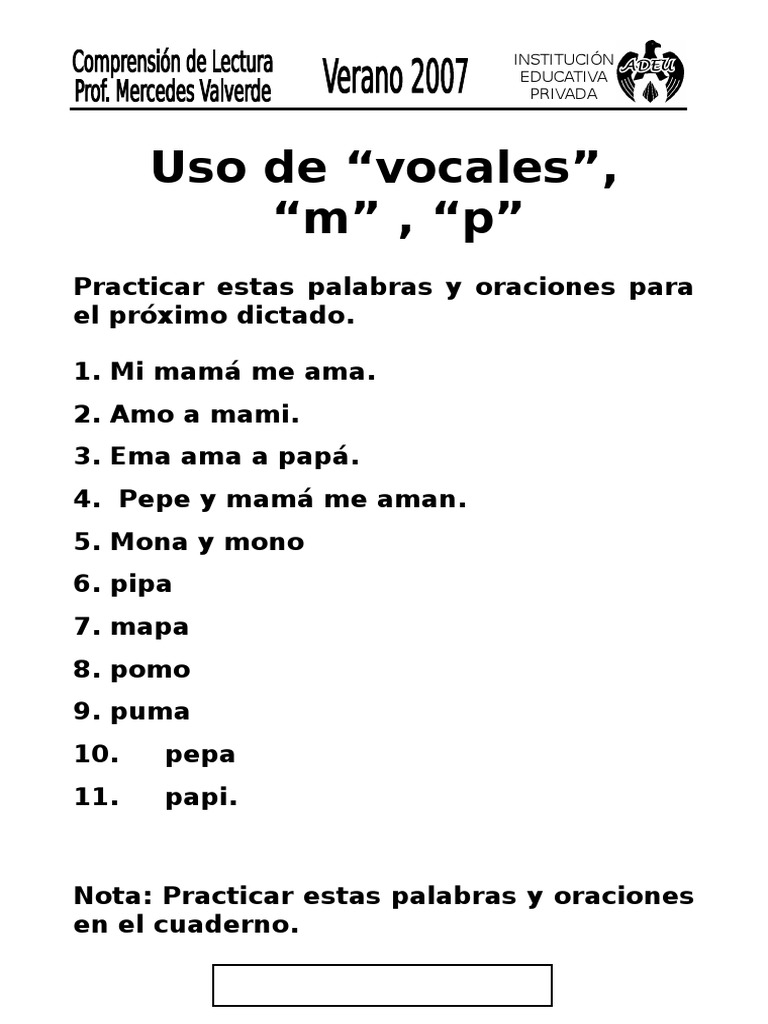 Uso de Vocales | PDF | Arte