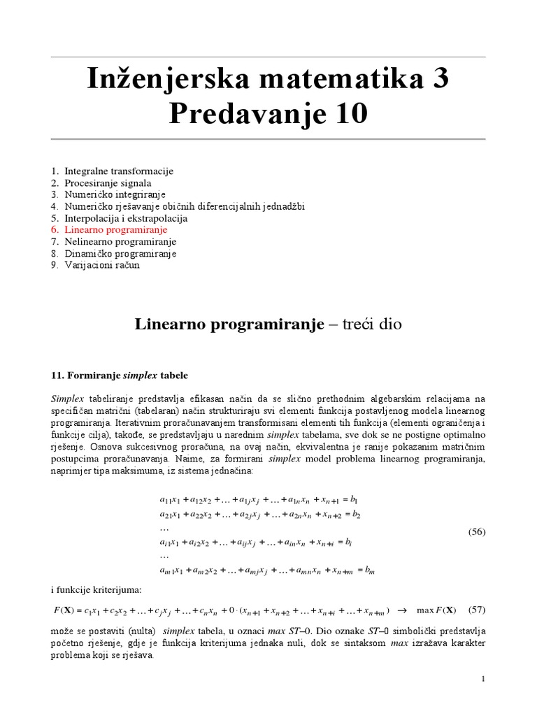 Inzenjerska Matematika 3 - Predavanje 10 | PDF