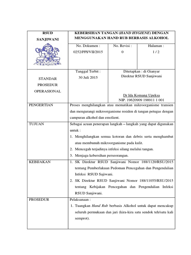 Sop Cuci Tangan Dengan Hand Rub | PDF