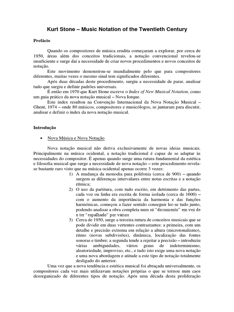 Resumo Kurt Stone | PDF | Compositores | Notação musical