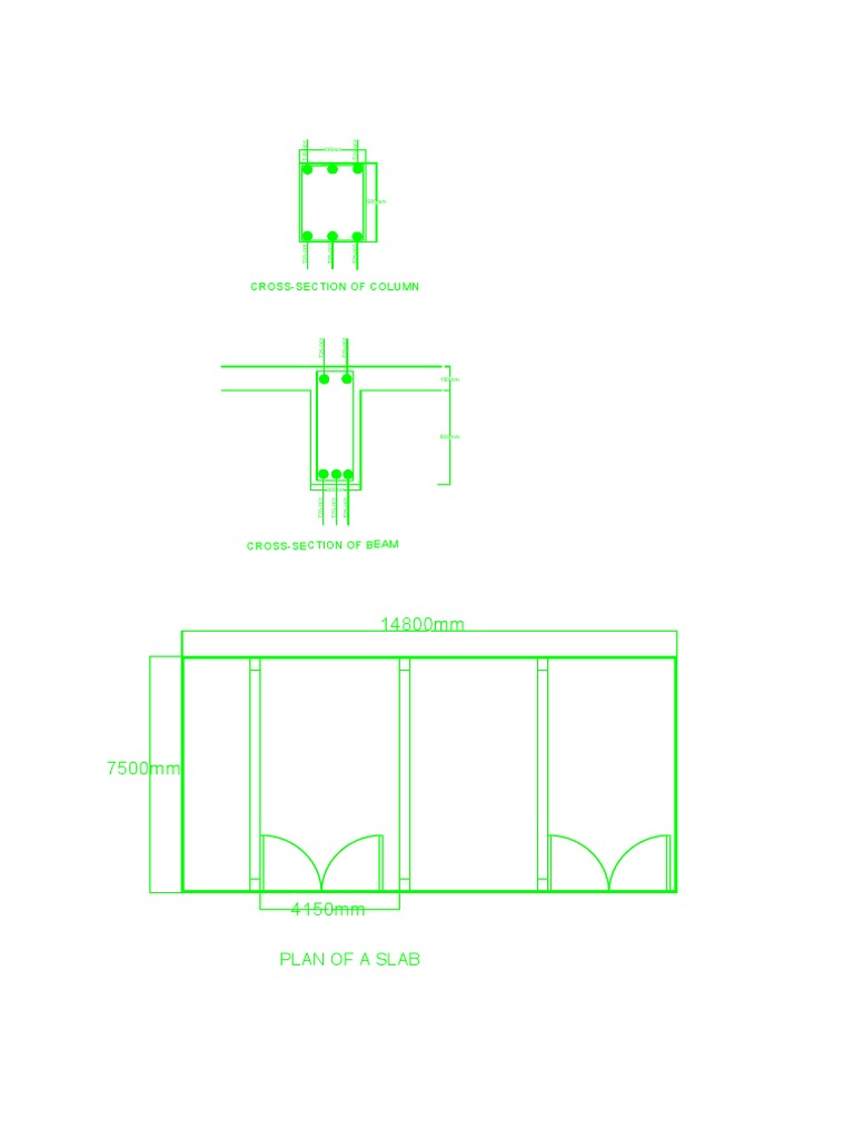Plan of A Slab: Cross-Section of Column | PDF