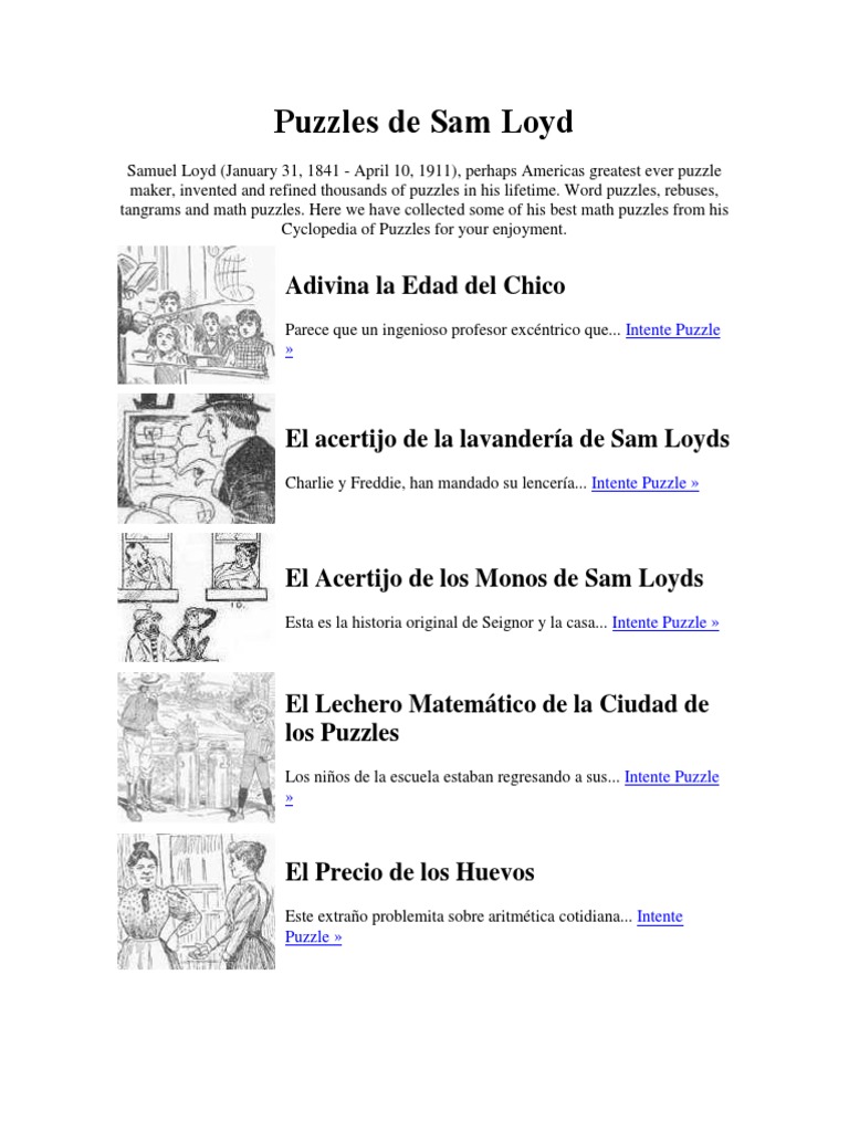 Puzzles de Sam Loyd | PDF