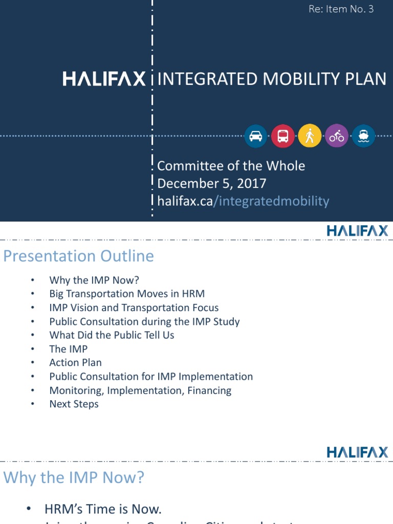 Integrated Mobility Plan Presentation | PDF | Public Transport ...