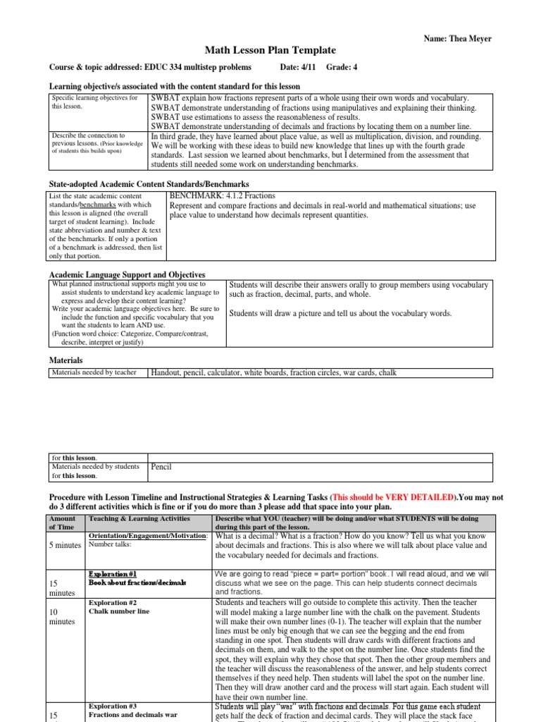 Math Lesson 6 | PDF | Understanding | Educational Assessment