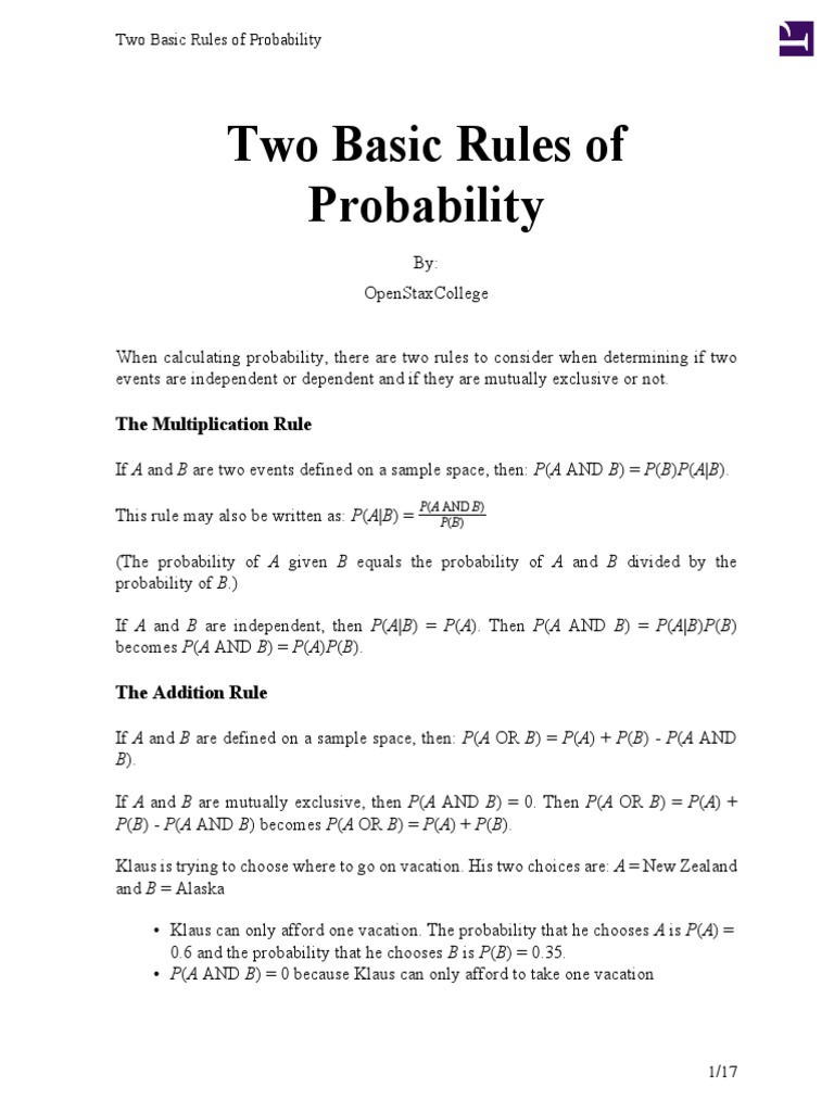 Two Basic Rules of Probability | Blood Type | Gaming And Lottery