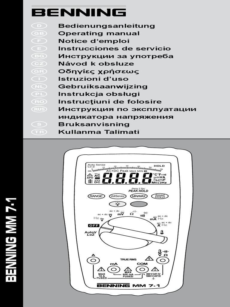 Benning Mm7 1 Manual | PDF | International System Of Units | Electricity