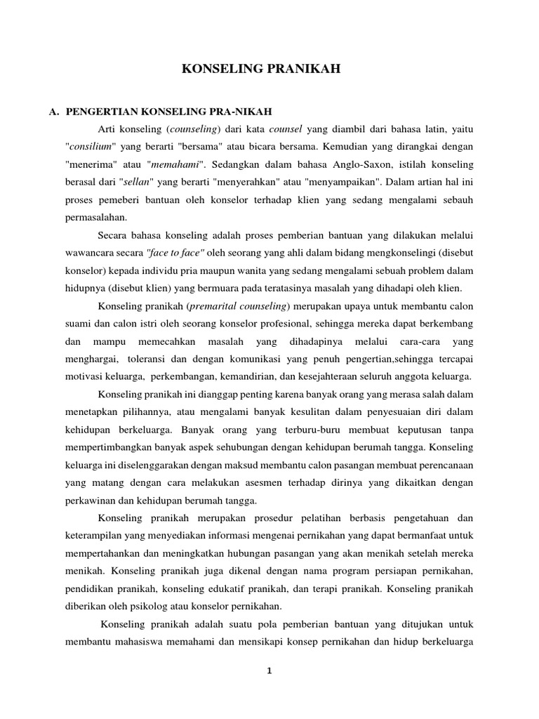 Konseling Pranikah | PDF