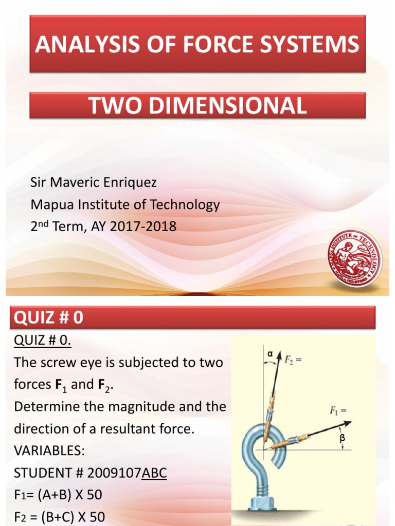 Week 1. Analysis of Forces | PDF | Euclidean Vector | Torque