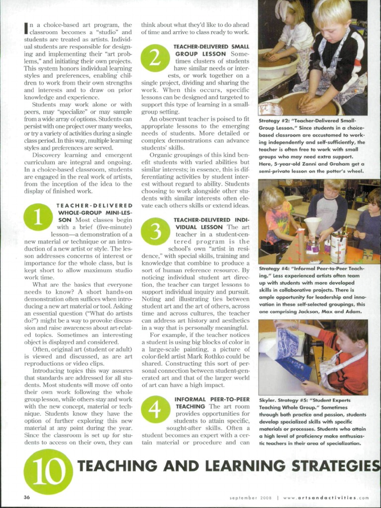 Choice-Based Art Education Strategies | PDF | Classroom | Expert