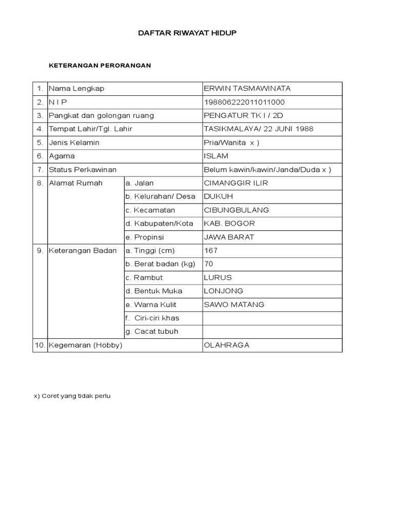 DRH Pns 7 Lembar | PDF