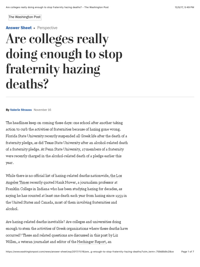 Are Colleges Really Doing Enough To Stop Fraternity Hazing Deaths - The ...