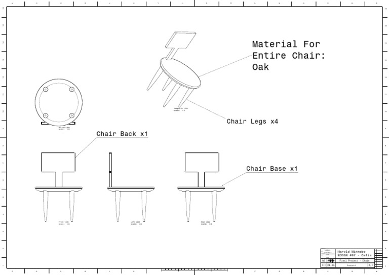 Chair Legs x4 Chair Back x1: Material For Entire Chair: Oak | PDF