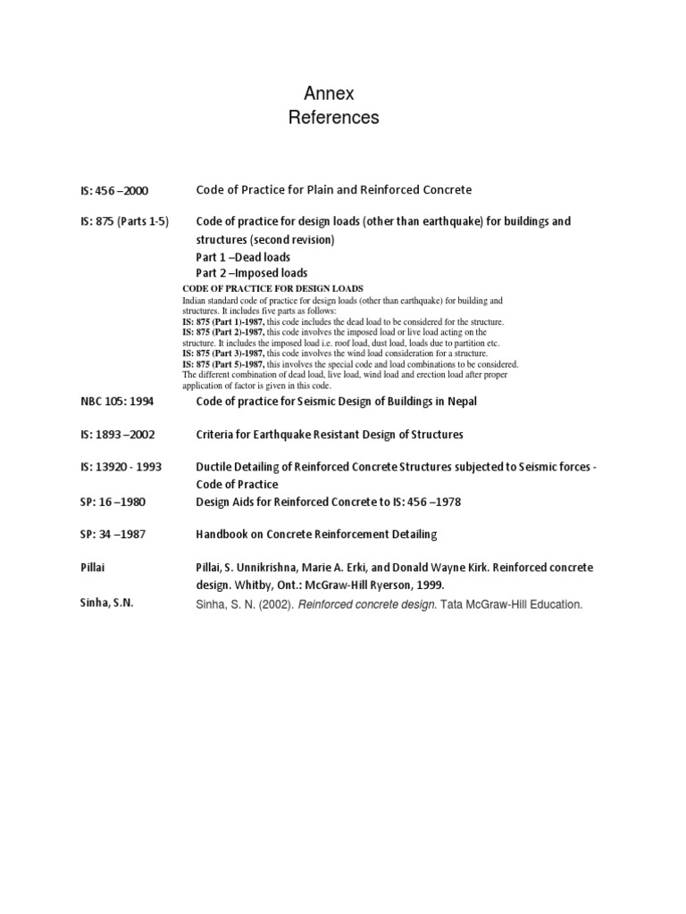 12.annex and Reference | PDF | Structural Load | Beam (Structure)