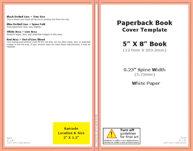 5x8 Book Cover Template Guide | PDF