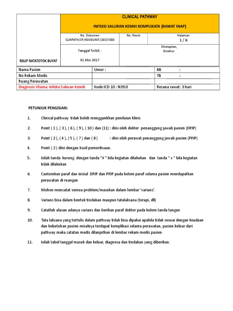 Clinical Pathway Isk | PDF