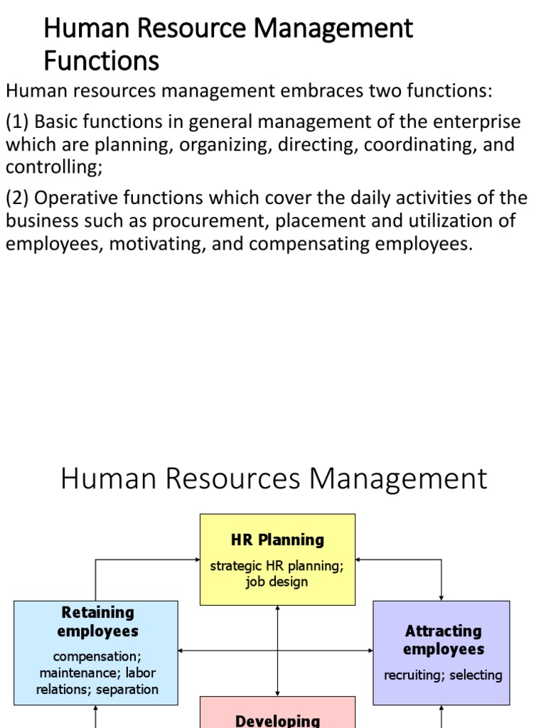 Human Resource Management Functions | PDF | Performance Appraisal ...