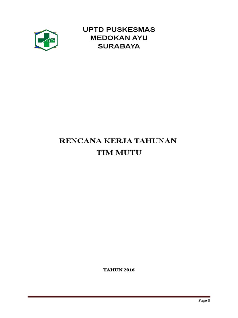 Rencana Kerja Tim Mutu | PDF