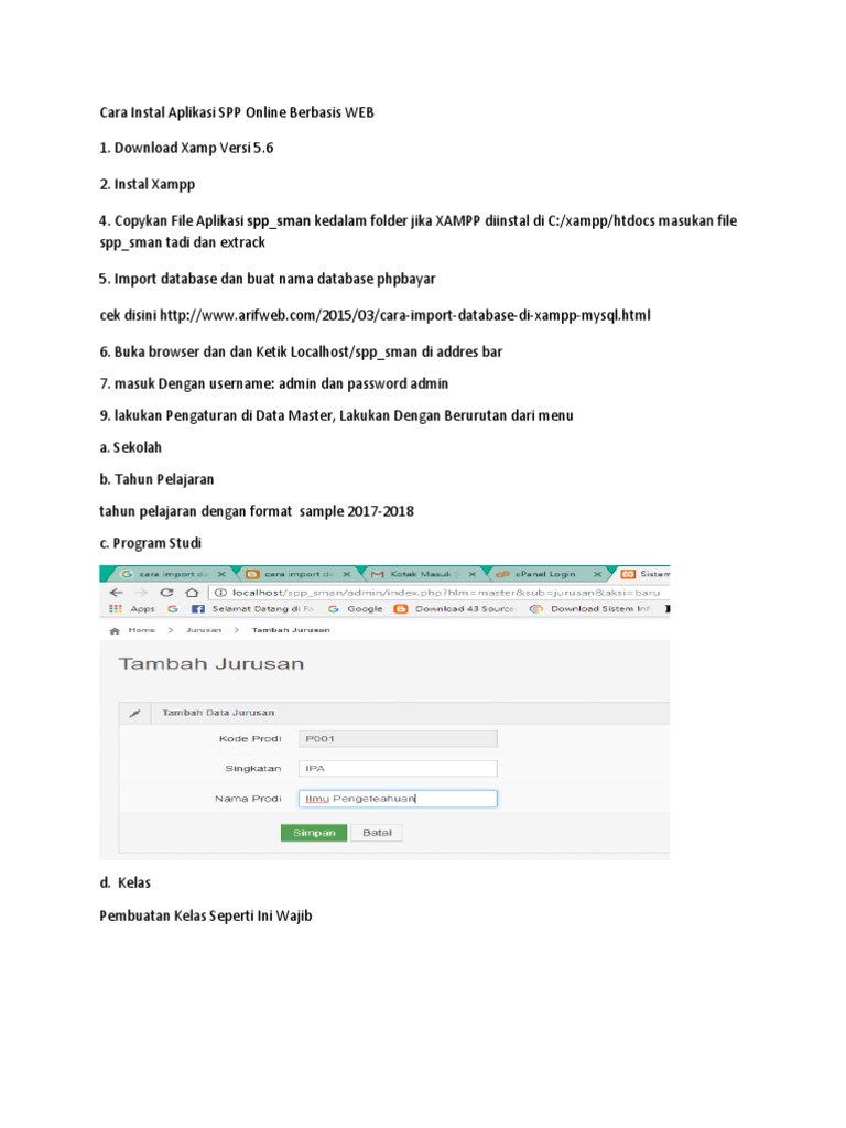 Cara Instal Aplikasi SPP Online | PDF