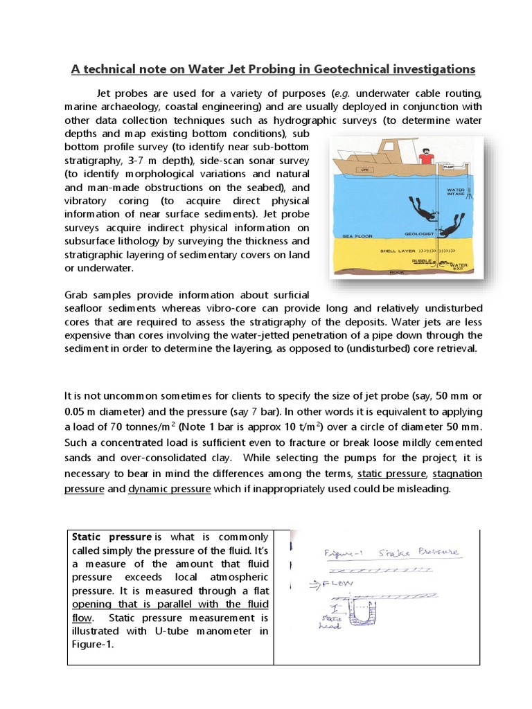 Water Jet Probing in Geotechnical Investigations | PDF | Pressure | Pump