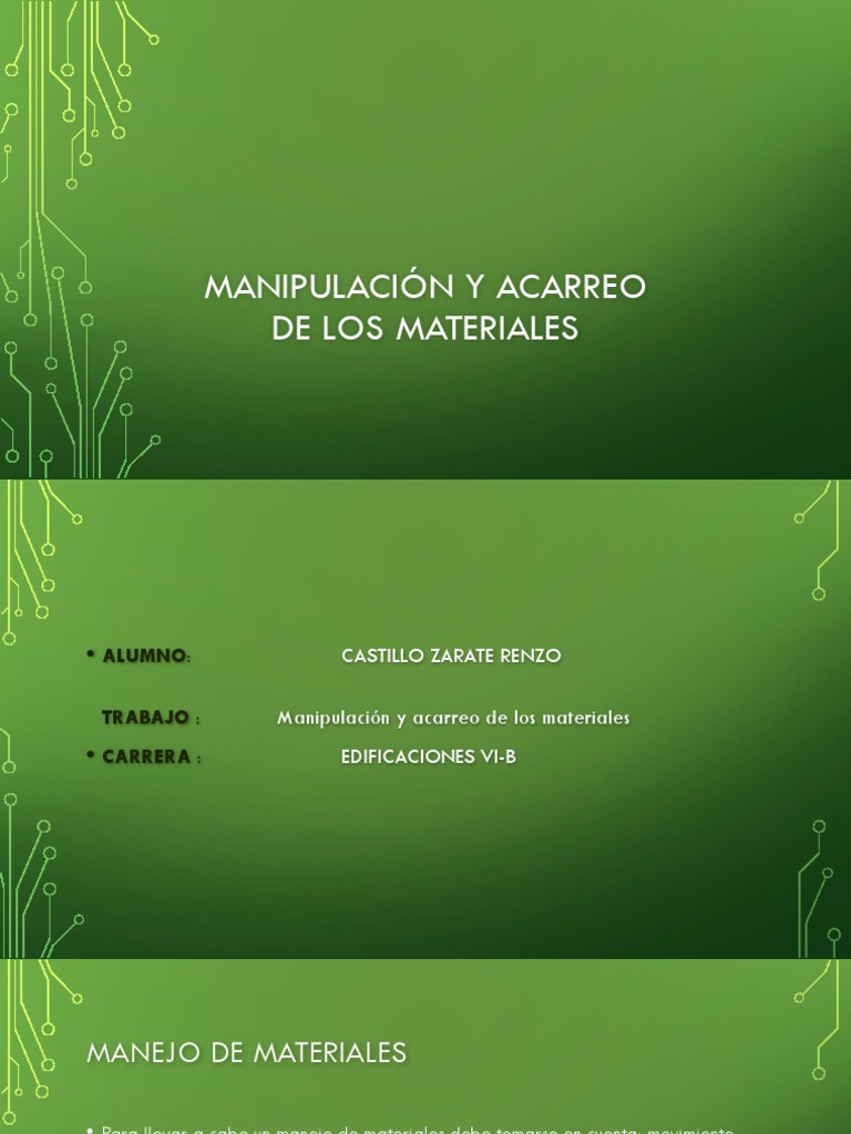 Manejo y Acarreo de Materiales | PDF | Logística | Industrias