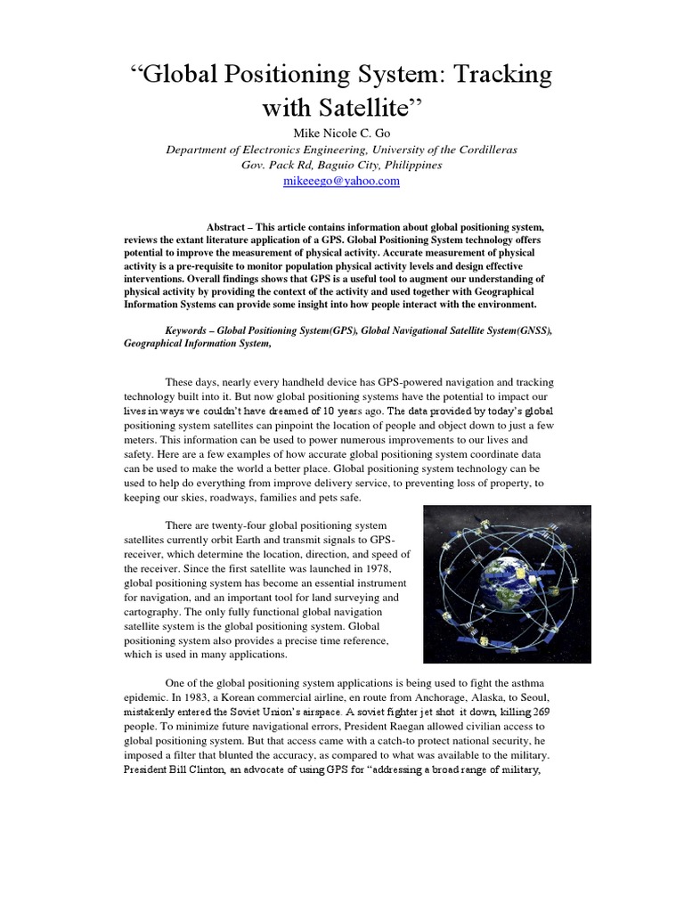 Global Positioning System: Tracking With Satellite | PDF | Global Positioning System | Satellite