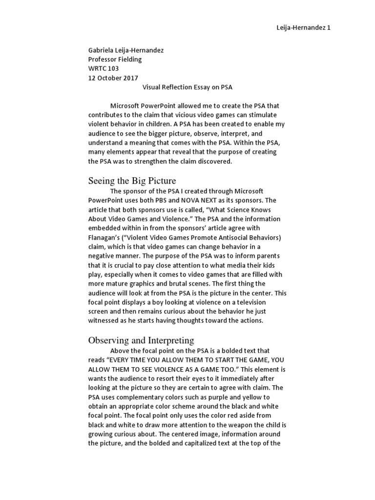 Visual Reflection-1 | PDF | Video Games | Violence