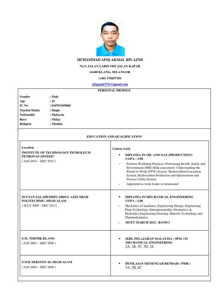 Muhammad Afiq Akmal Bin Azmi: 2A, 1B, 3C, 3D, 1E | PDF | Occupational ...
